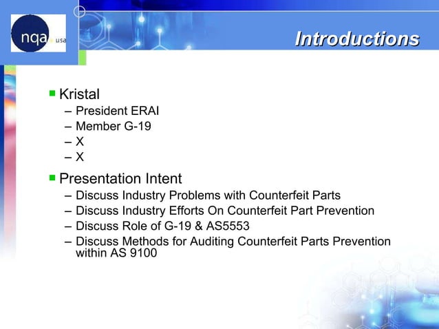 Counterfeit parts prevention kristal snider and kevin beard | PPT
