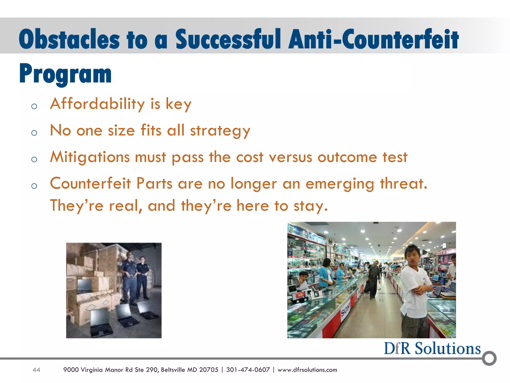 Counterfeit Prevention And Detection Strategies When To Do It How To Do It Ppt