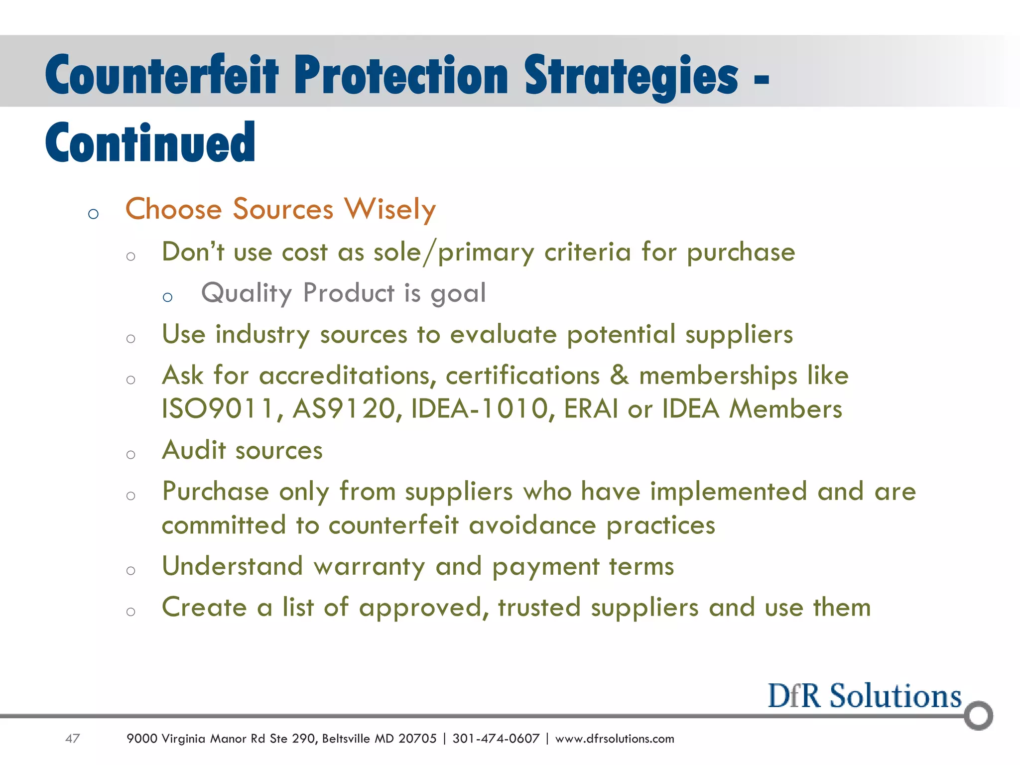 Counterfeit Prevention & Detection Strategies: When To Do It, How to Do ...