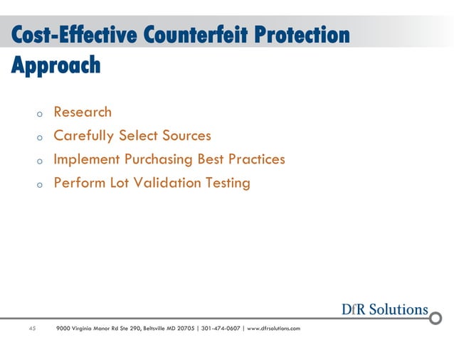 Counterfeit Prevention And Detection Strategies When To Do It How To Do It Ppt