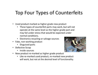 Counterfeit prevention & detection strategies, how to do it, when to do ...