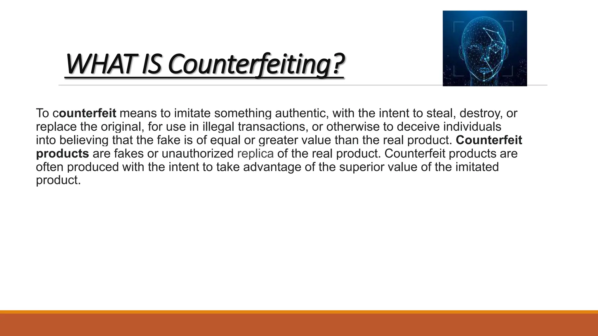 Counterfeit product presentation ppt and slides | PPTX