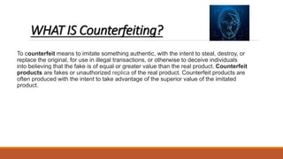 Counterfeit product presentation ppt and slides | PPTX