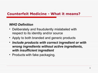 Counterfeit Regulatory Consideration | PPT
