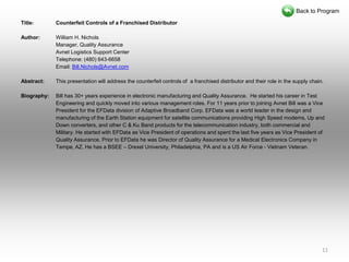 Counterfeit Workshop October 2009 Final | PDF