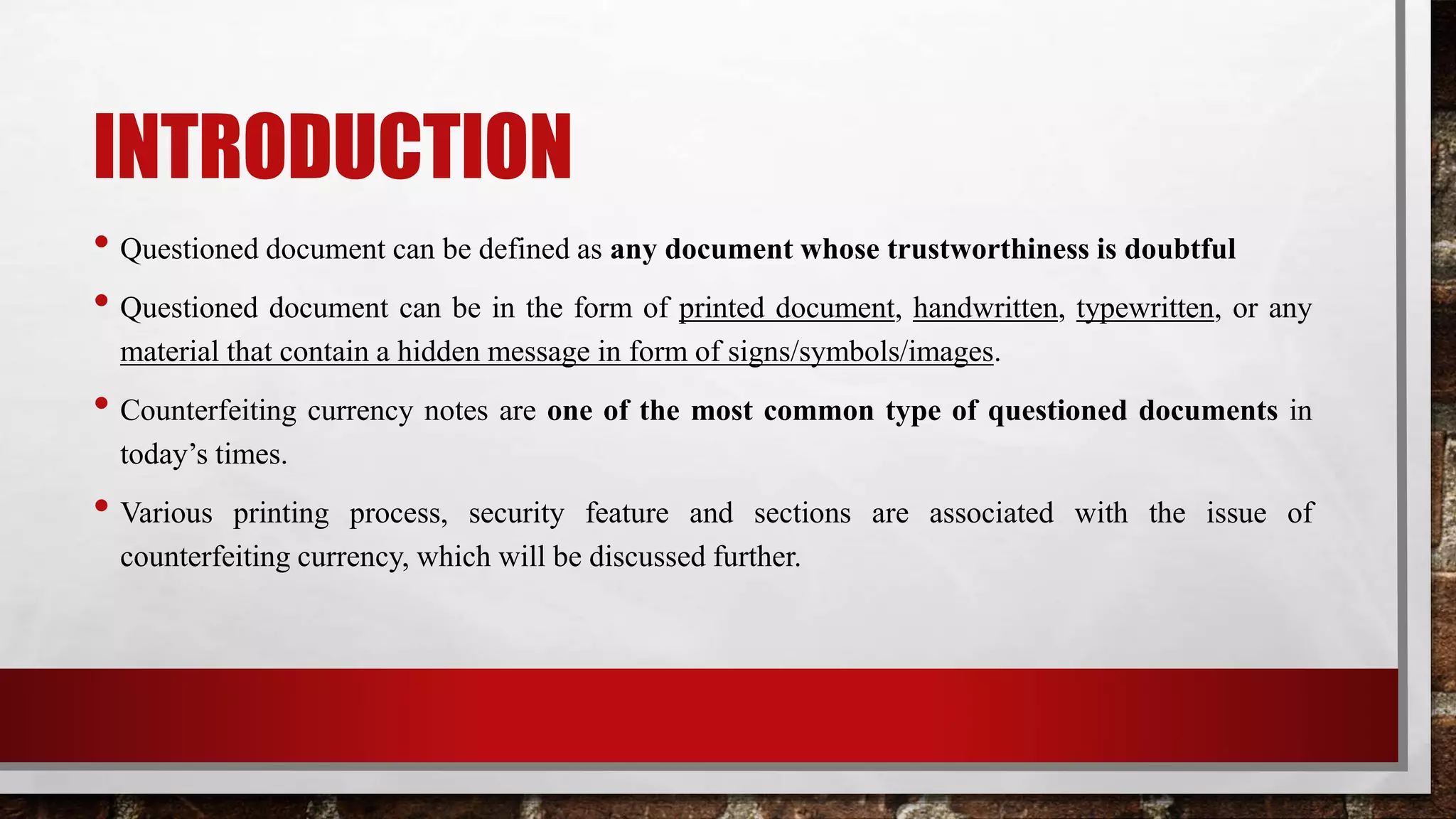 Counterfeiting Currency Notes Pptx