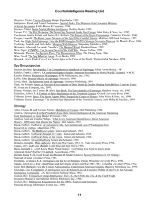 Counter intelligence reading list | PDF | Books and Literature