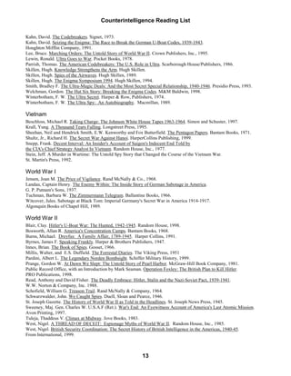 Counter intelligence reading list | PDF | Books and Literature