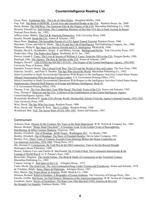 Counter intelligence reading list | PDF | Books and Literature