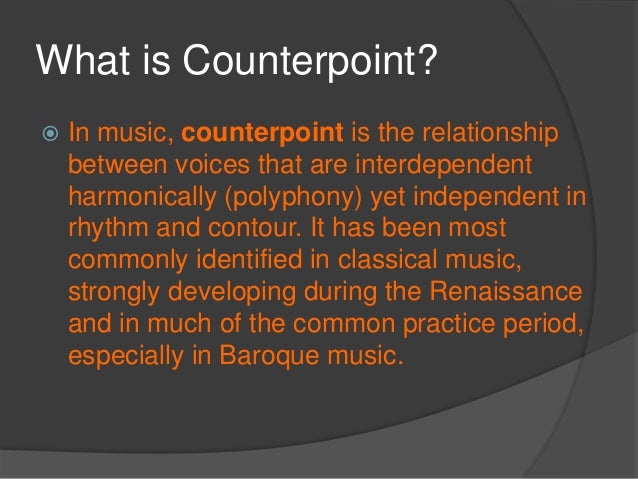 Counterpoint Lesson