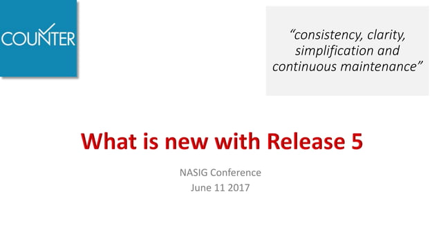 Release 5 of the COUNTER Code of Practice | PPTX