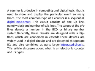 Digital Counters Demystified: Fundamentals & JK‑Flip‑Flop Design | PPTX