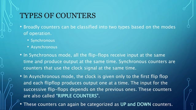 COUNTERS(Synchronous & Asynchronous) | PPT