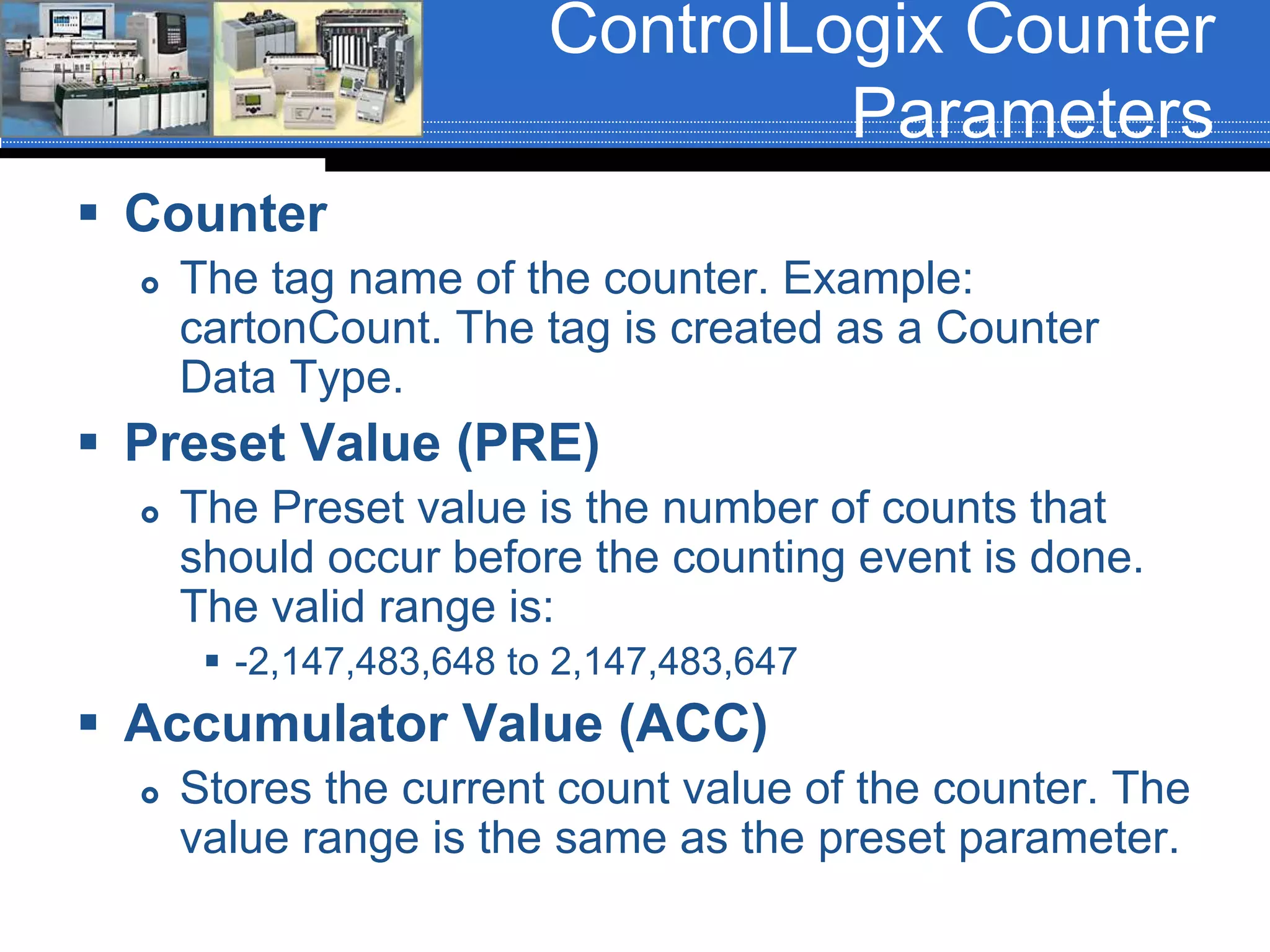 ControlLogix Counters FA16 | PPTX | Computing | Technology & Computing