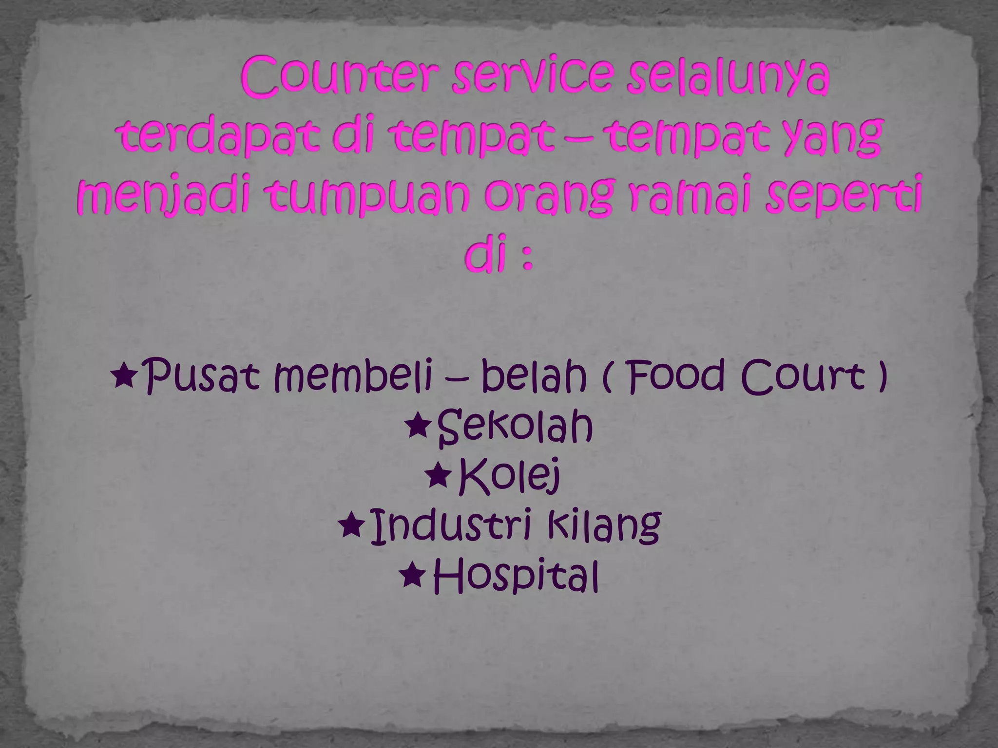 Counter service lesson practice | PPTX