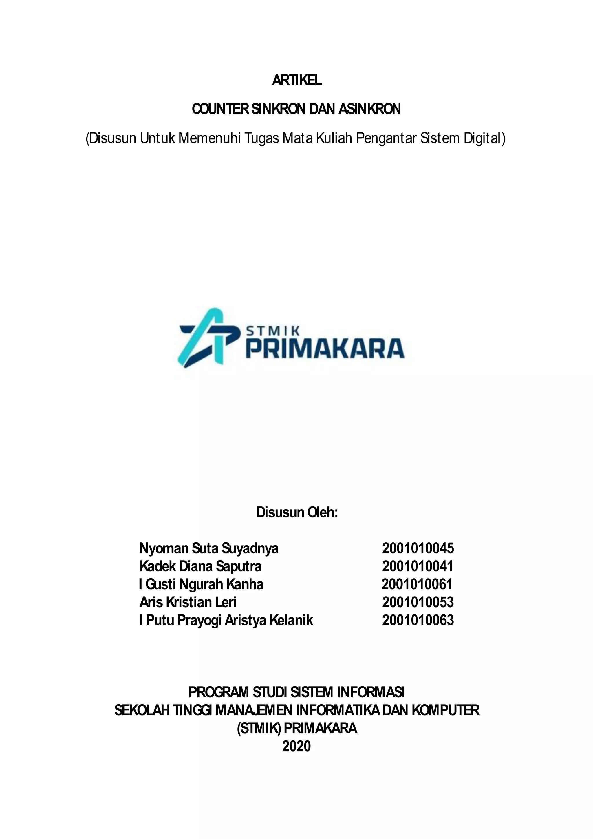 Artikel Counter sinkron dan asinkron | DOCX