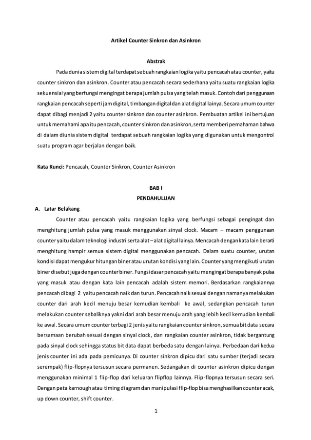 Artikel Counter sinkron dan asinkron | DOCX