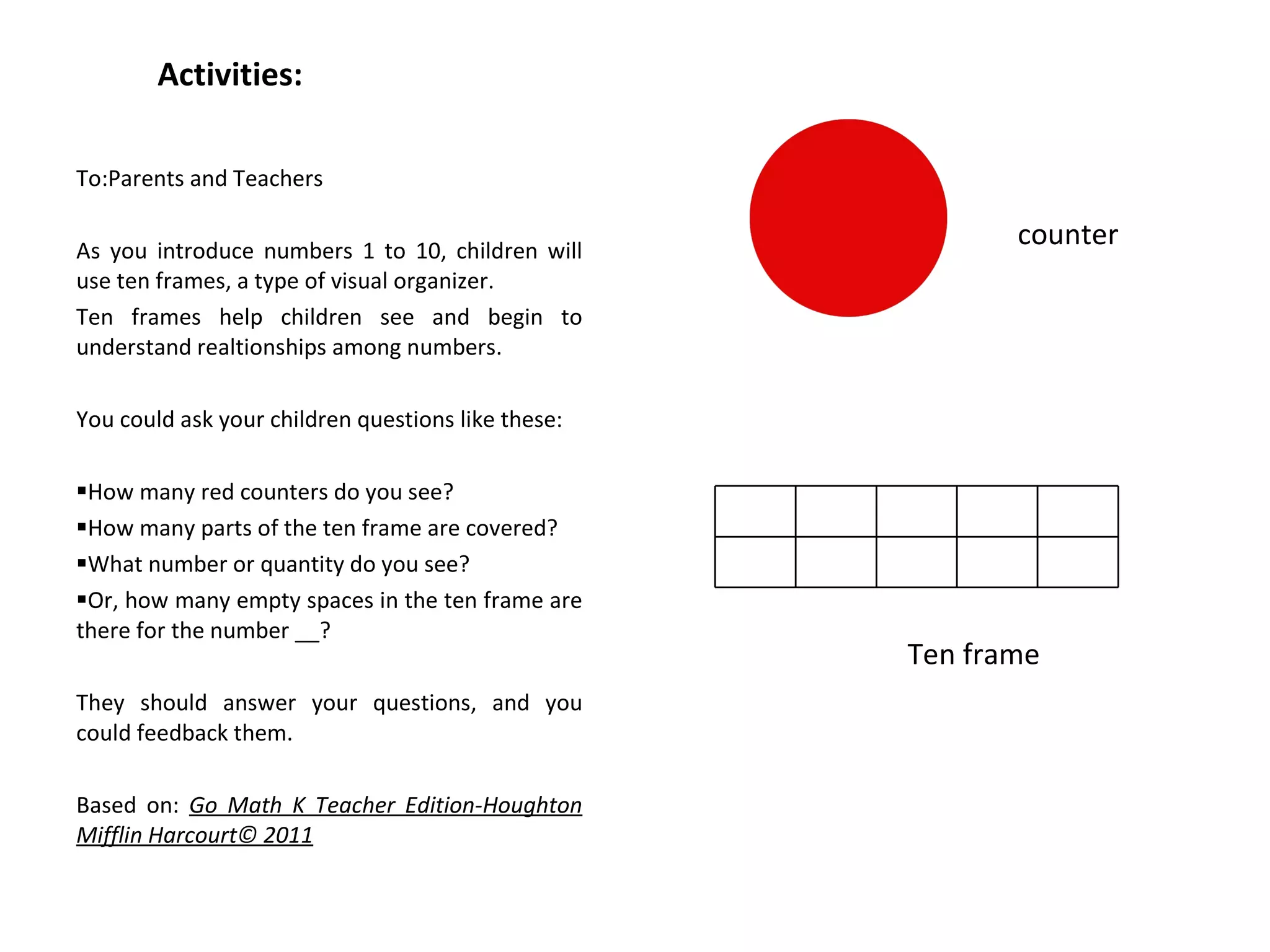 Counters in the ten frame 001 | PPT