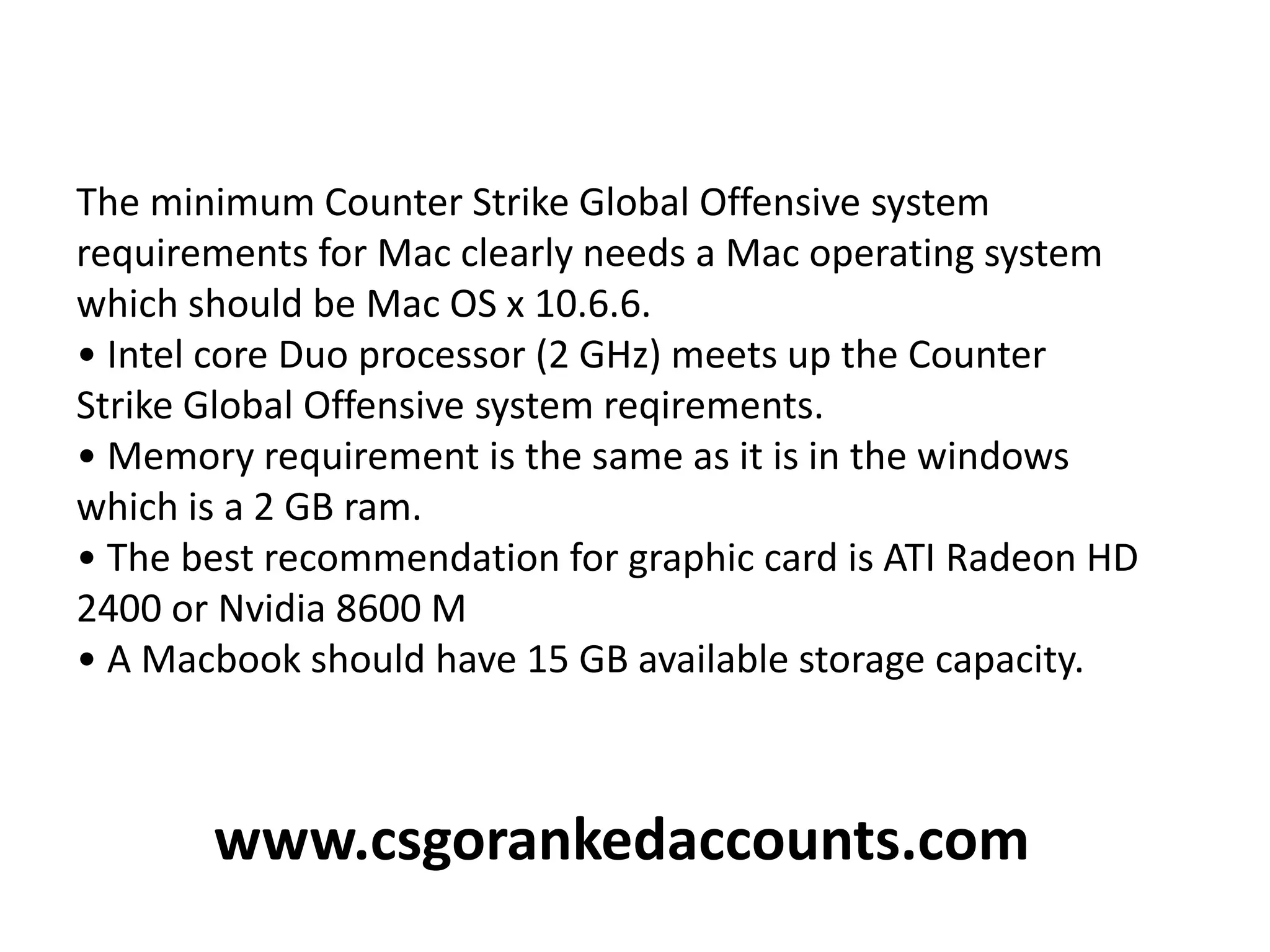 Counter strike global offensive requirements | PPT