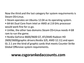 Counter strike global offensive requirements | PPT