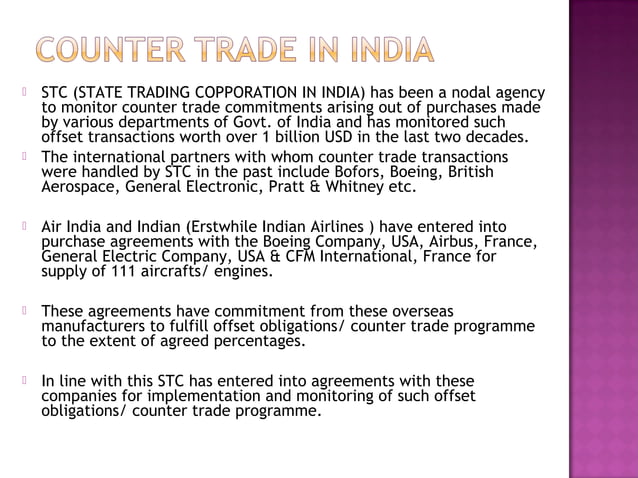 Counter Trade | PPT | Currencies | Economy