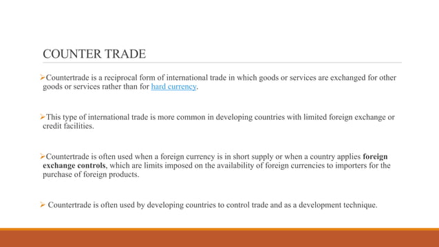 Counter trade | PPT