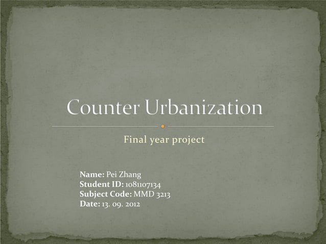 Counter urbanization | PDF | Land and Farms | Real Estate