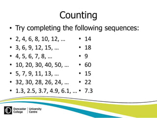 Counting and Sequences | PPT