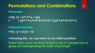 COUNTING (permutation and combination).pptx | Programming Languages | Computing