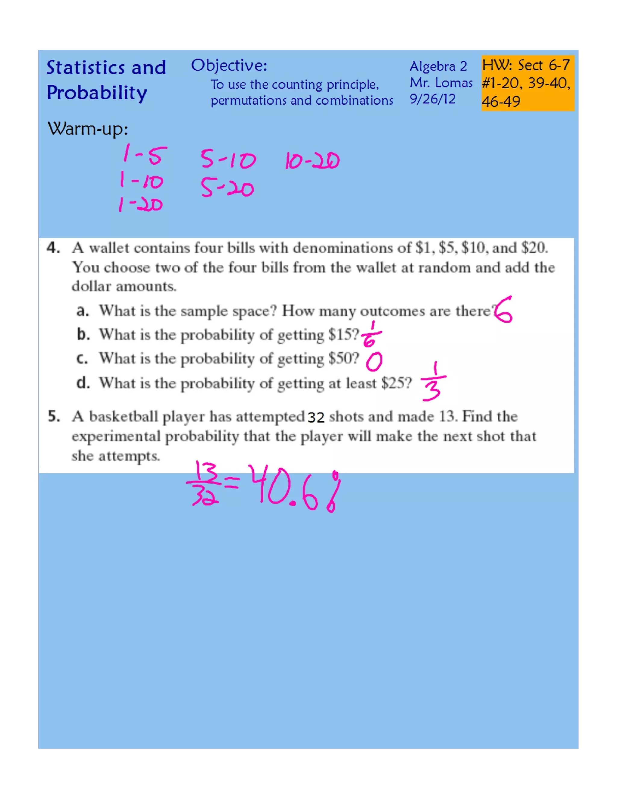 Counting Principle Combinations Permutations Pdf