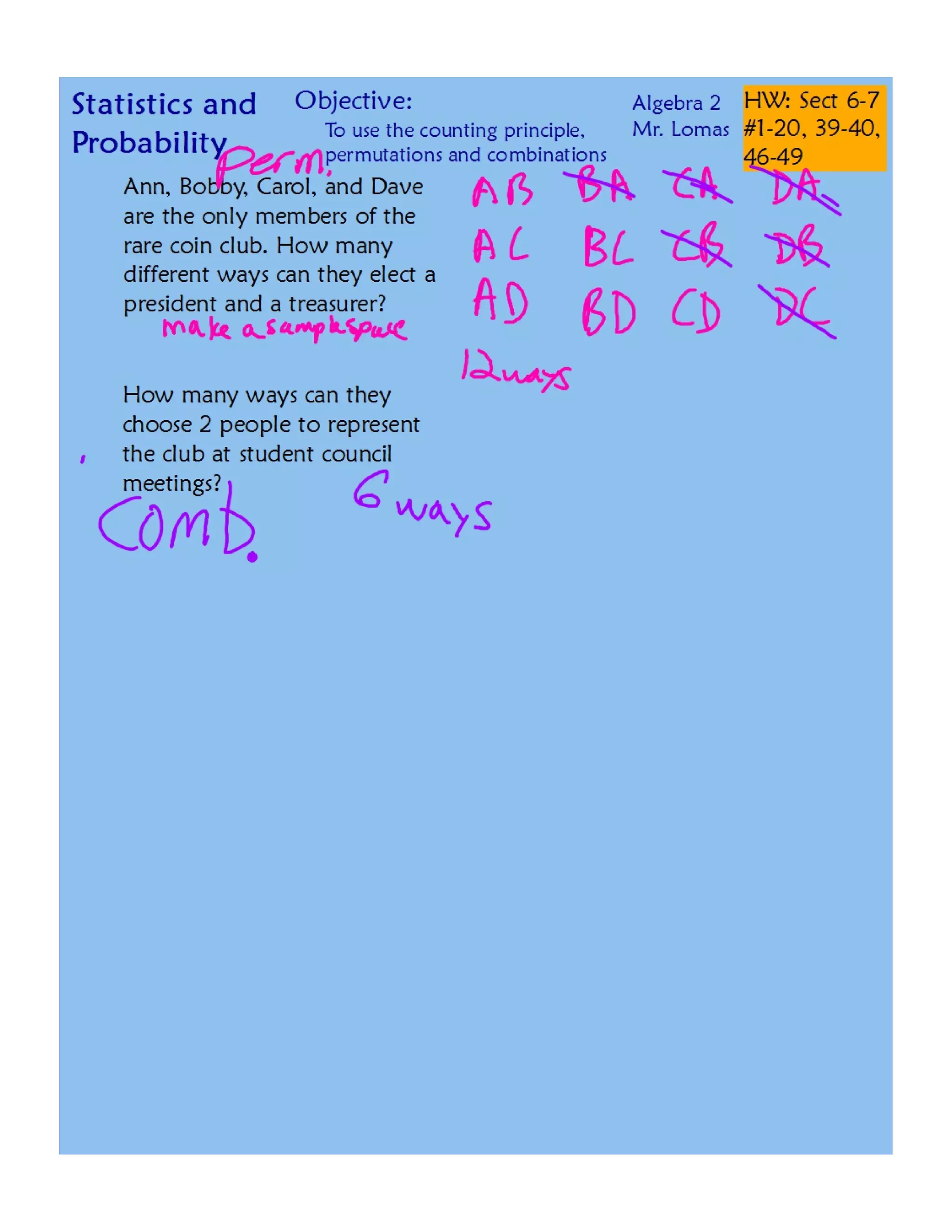 Counting Principle Combinations Permutationspdf 9025