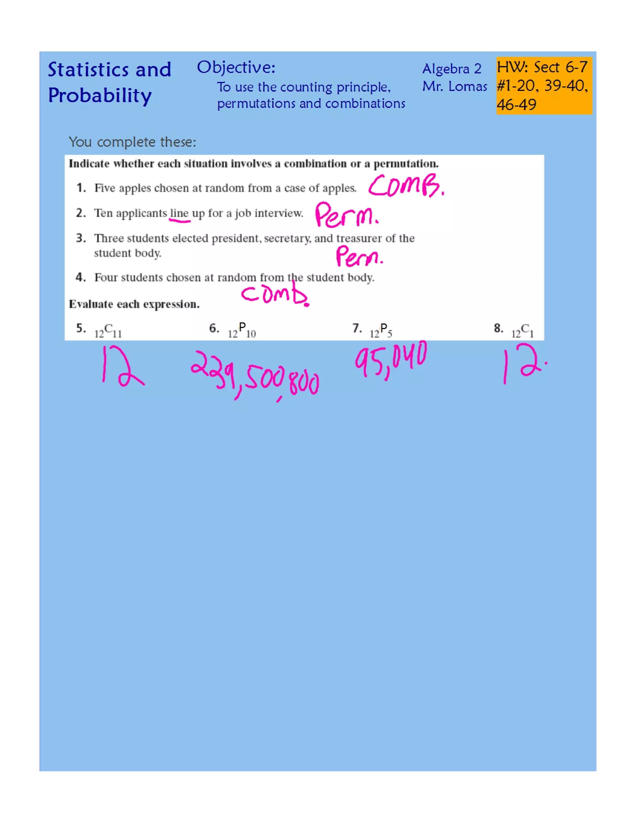 Counting Principle Combinations Permutationspdf Physics Science