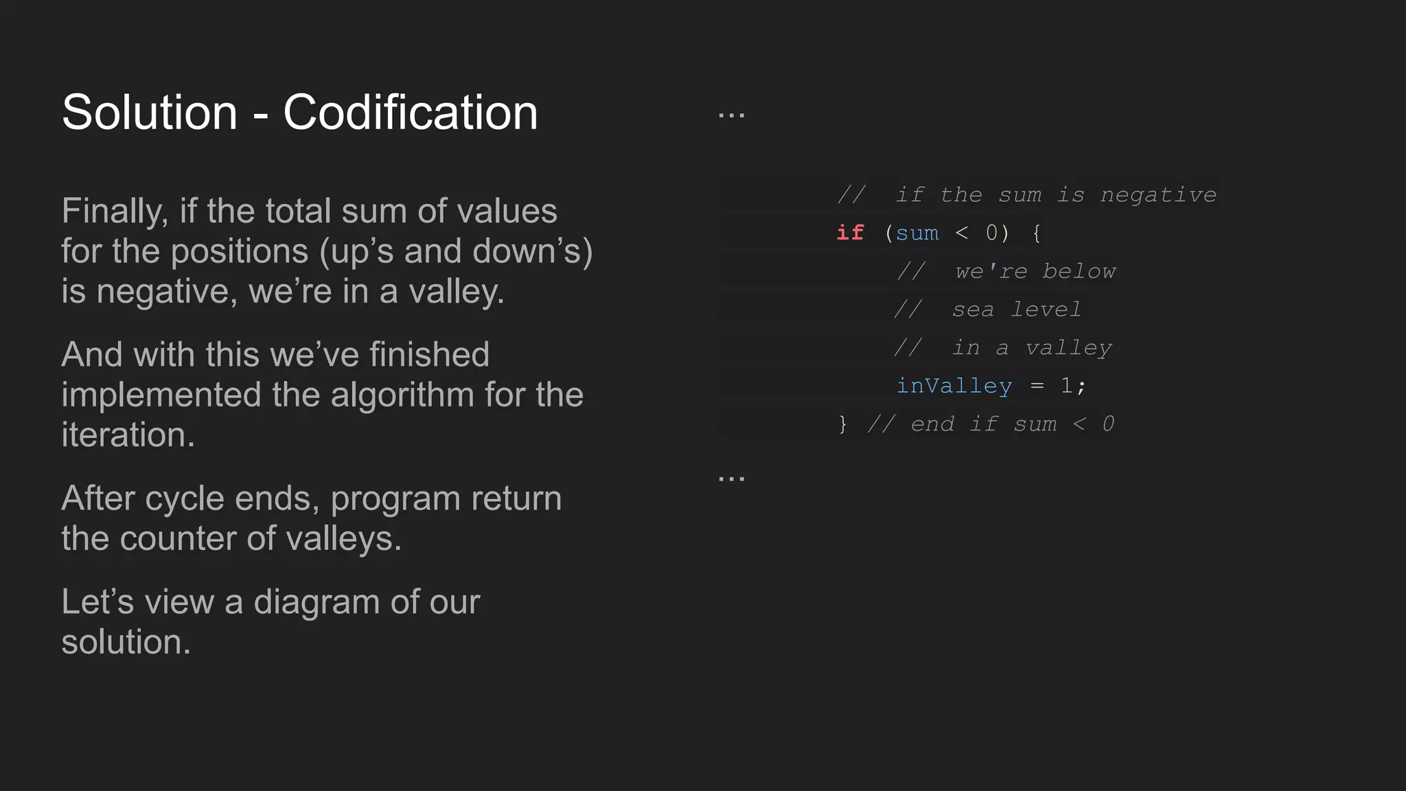 Counting valleys from Hackerrank solution explained | PDF