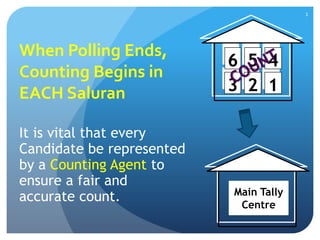 Counting agents ge13 handout version | PPTX | Elections | Politics