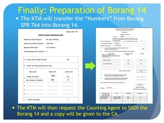 Counting agents ge13 handout version | PPTX | Elections | Politics