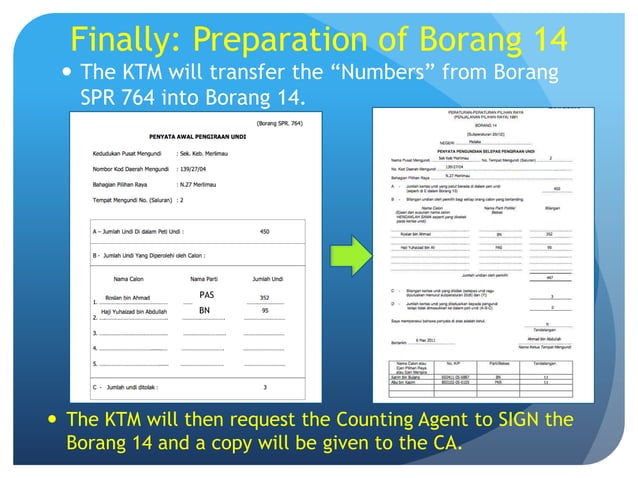 Counting agents ge13 handout version | PPTX | Elections | Politics