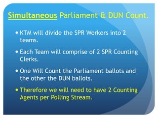 Counting agents ge13 handout version | PPTX | Elections | Politics