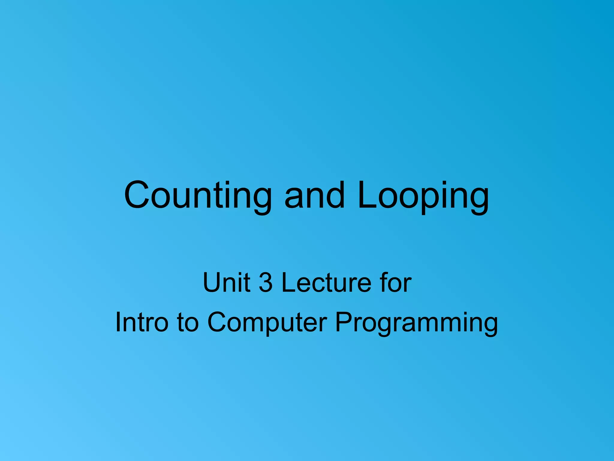 Counting and looping | PPT
