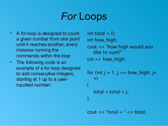 Counting and looping