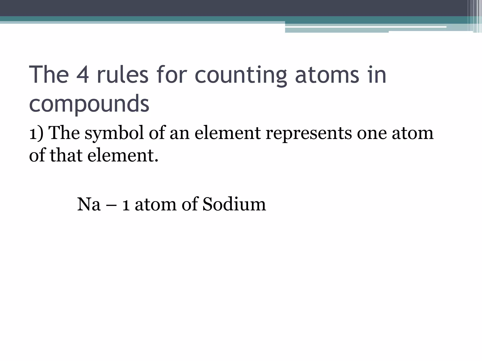 Counting atoms | PPTX | Chemistry | Science