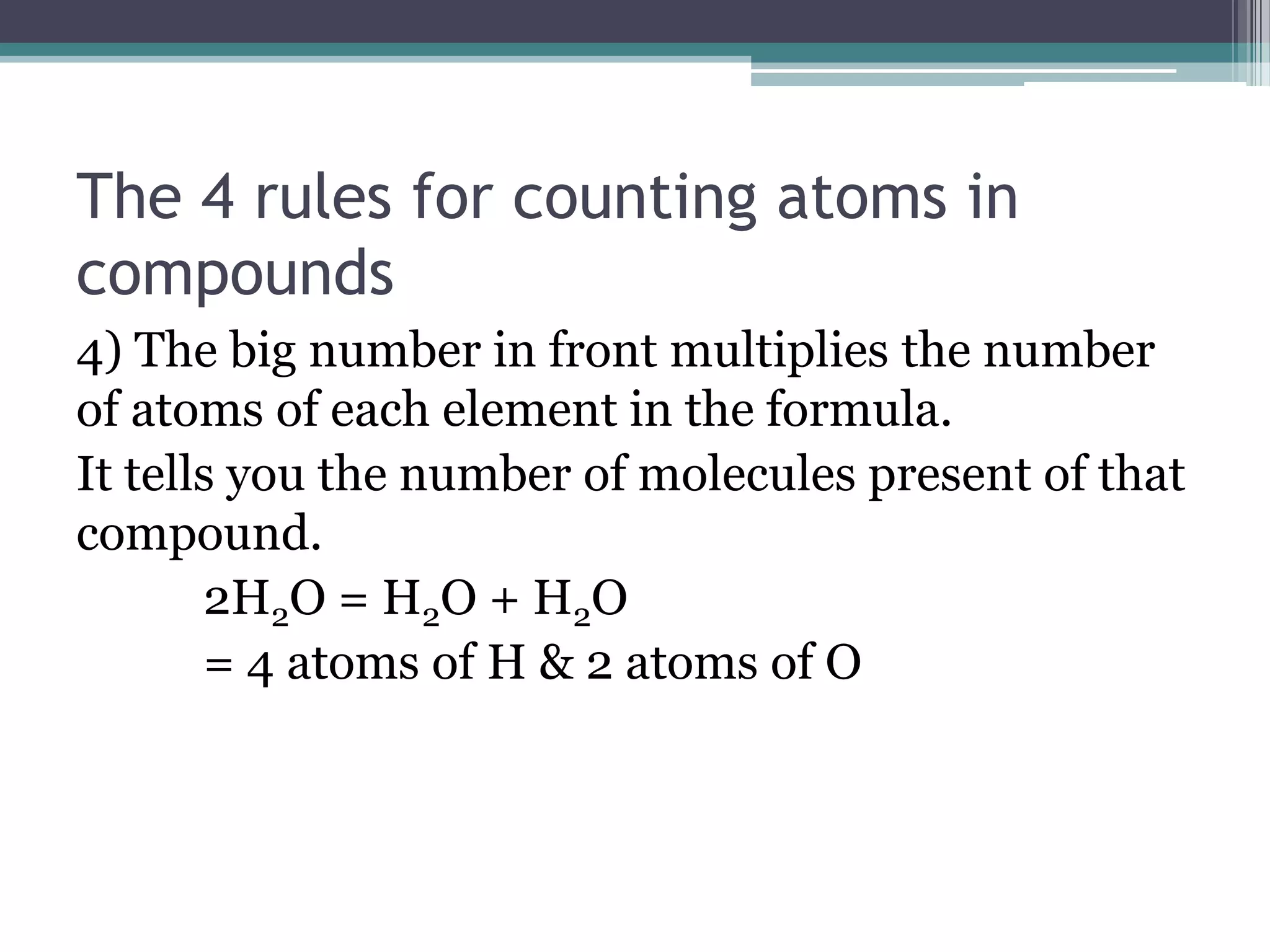 Counting atoms | PPTX | Chemistry | Science