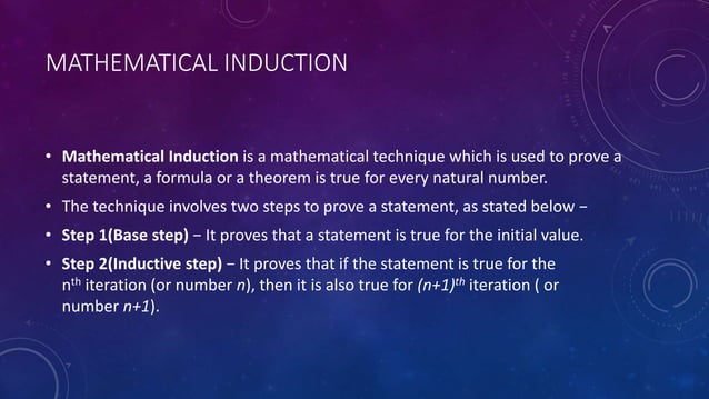 Counting, mathematical induction and discrete probability | PPTX