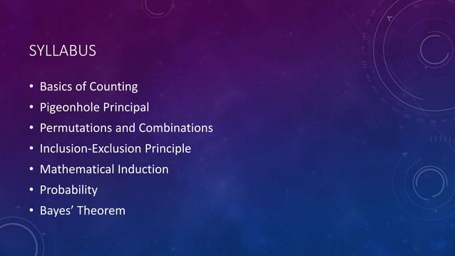 Counting, mathematical induction and discrete probability | PPTX