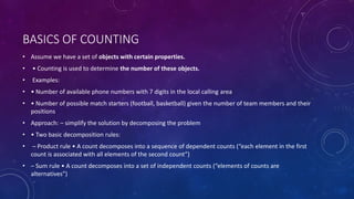 Counting, mathematical induction and discrete probability | PPTX
