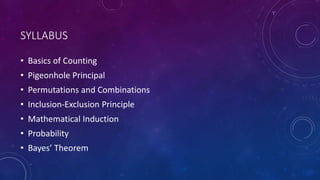 Counting, mathematical induction and discrete probability | PPT