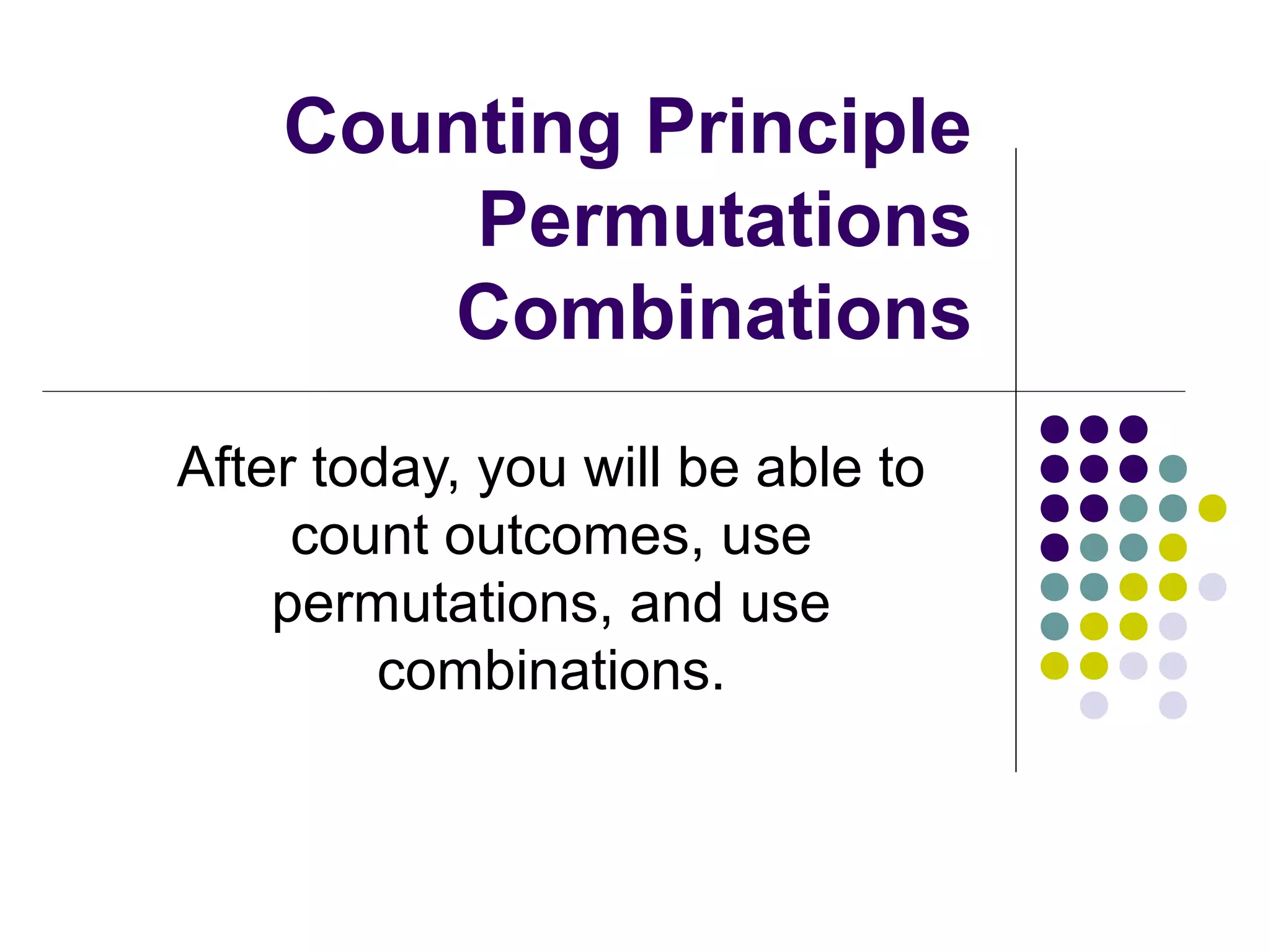 Counting Permutations Combinations Ppt