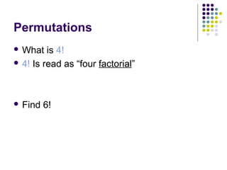 Counting permutations combinations | PPT