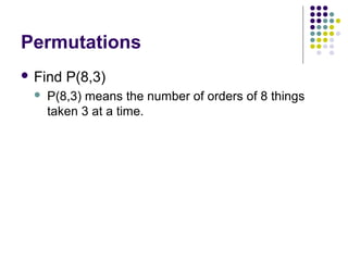 Counting permutations combinations | PPT