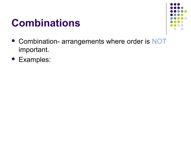 Counting permutations combinations | PPT