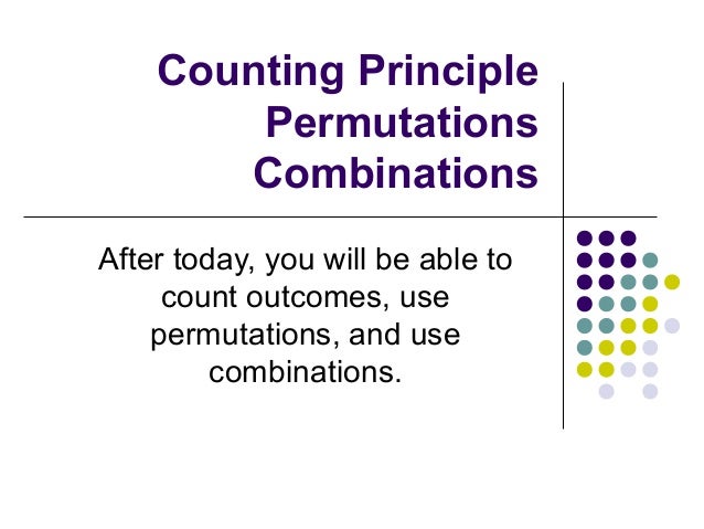 Counting Permutations Combinations